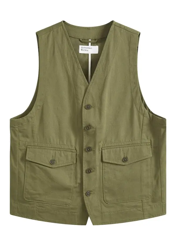 Universal Works Field Waistcoat - Light Olive
