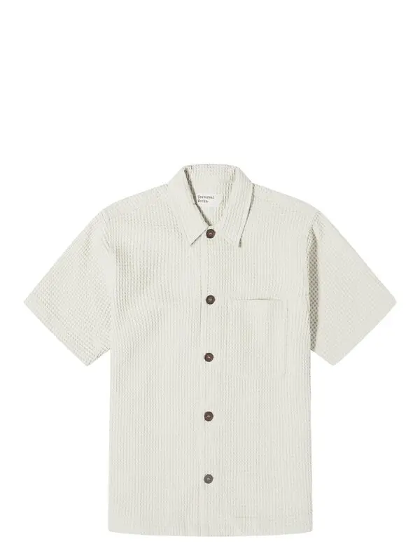 Universal Works Pike Waffle Short Sleeve Shirt - Driftwood