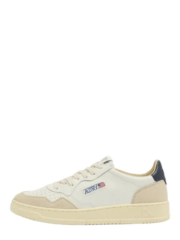 AUTRY 01 Low Leather And Suede Sneakers - White/navy