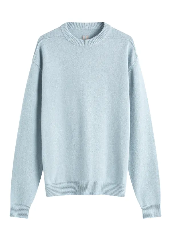 Rick Owens Round Neck Knit Jumper - Pale Blue