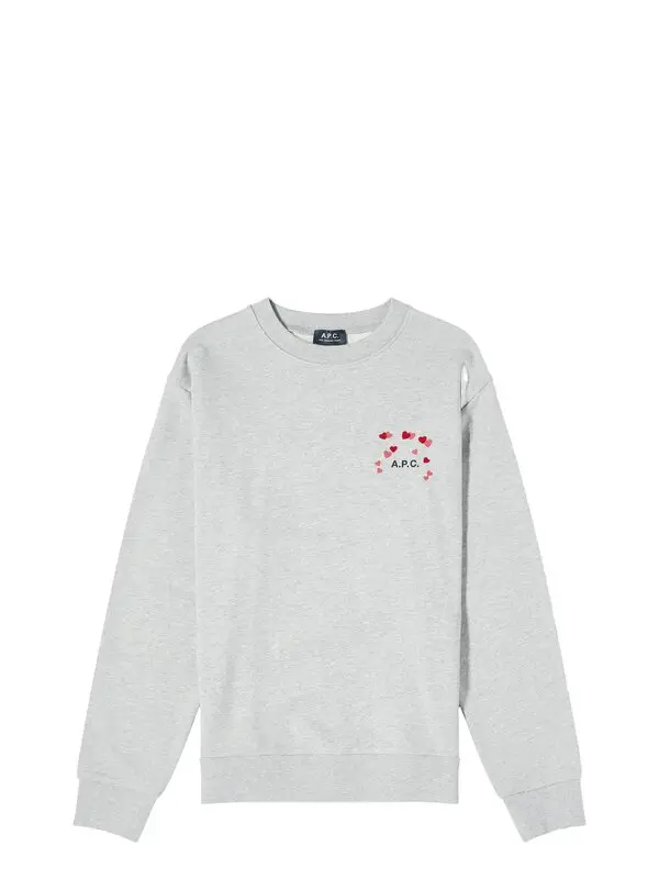 A.p.c. Valentines Logo Crew Sweat - Grey