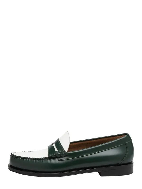 G.H. BASS & CO. Larson Penny Loafer - Green/white Leather