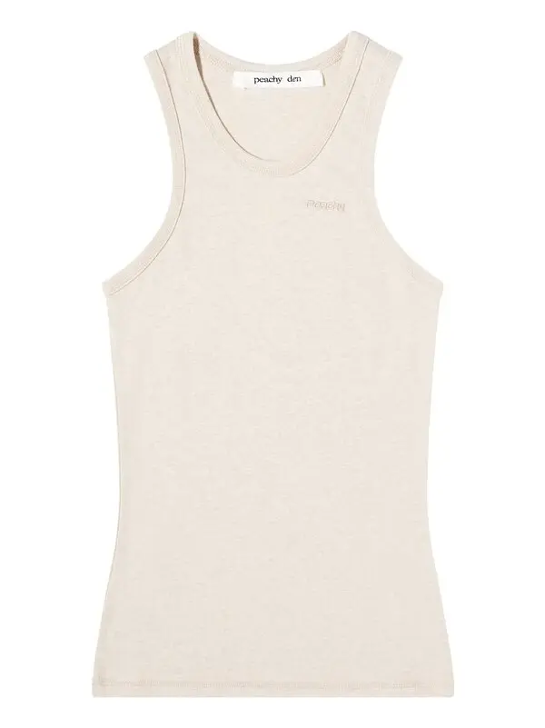 PEACHY DEN Carrie Vest Top - Biscuit