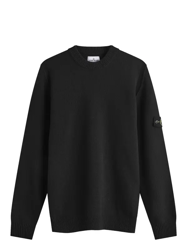Stone Island Reverse Seam Lambswool Crew Neck Jumper - Black