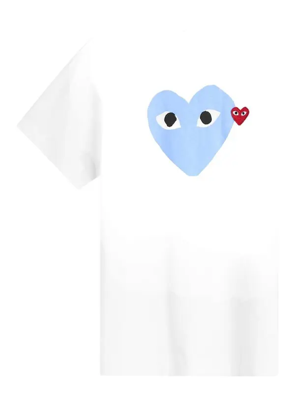Play Comme Des Garcon Red Heart Colour Heart T-shirt - White/blue