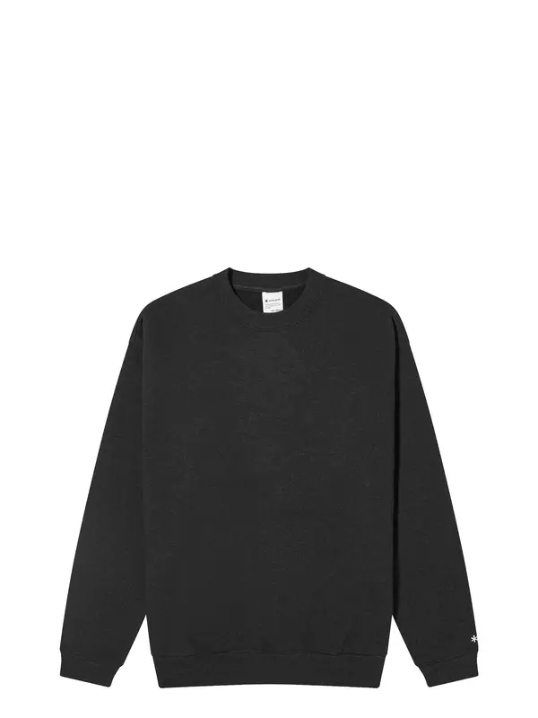 SNOW PEAK Recycled Cotton Crew Neck Sweat - Black