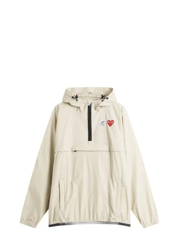 Play Comme Des Garcon X K-way Half Zip Packable Jacket - Beige