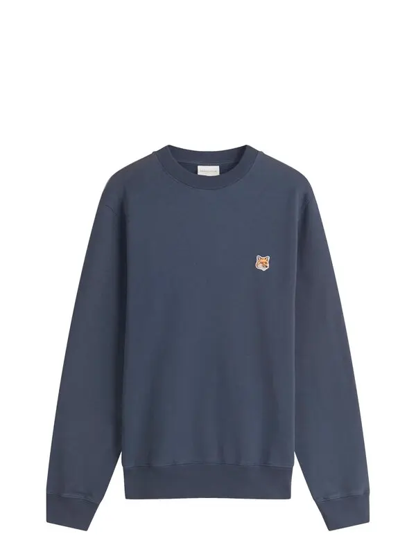 Maison Kitsuné Fox Head Patch Crew Sweatshirt - Ink Blue