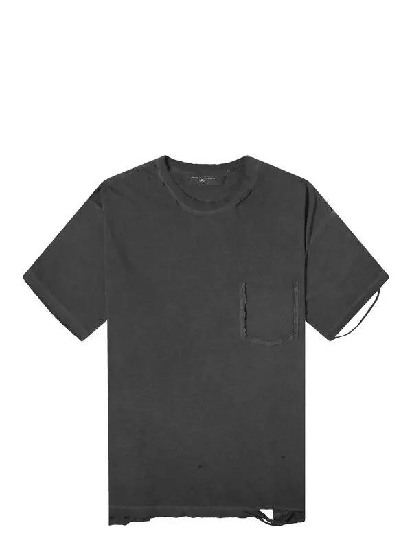 John Elliott X Mastermind Japan Oil Wash Folsom Pocket T-shi - Black