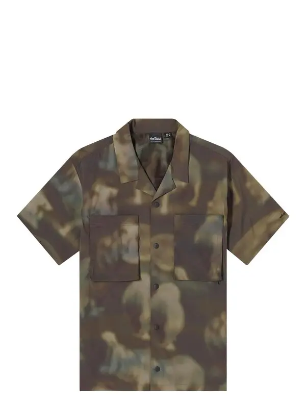 WILD THINGS Short Sleeve Camp Shirt - Olive Nature Mosaic