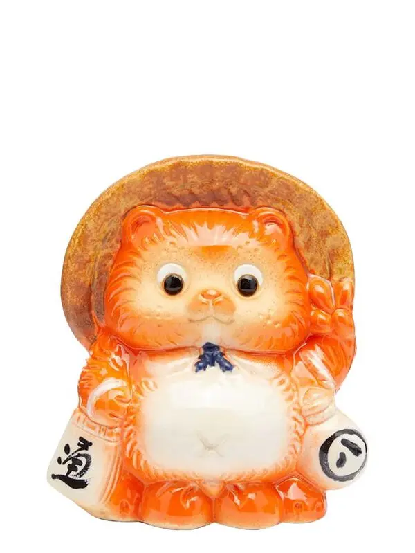 BEAMS Fortune Raccoon Dog Piggy Bank - Orange