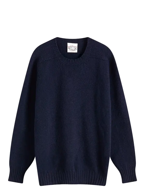 JAMIESON'S OF SHETLAND Crew Knit - Dark Navy