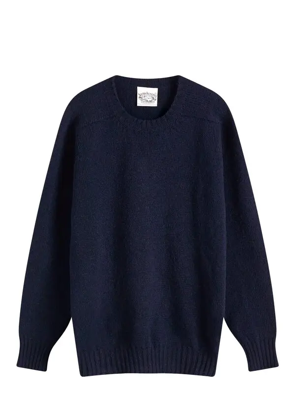 JAMIESON'S OF SHETLAND Crew Knit - Dark Navy