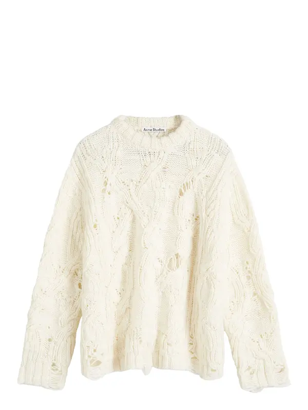 Acne Studios Cable Knit Sweater - Pale Beige