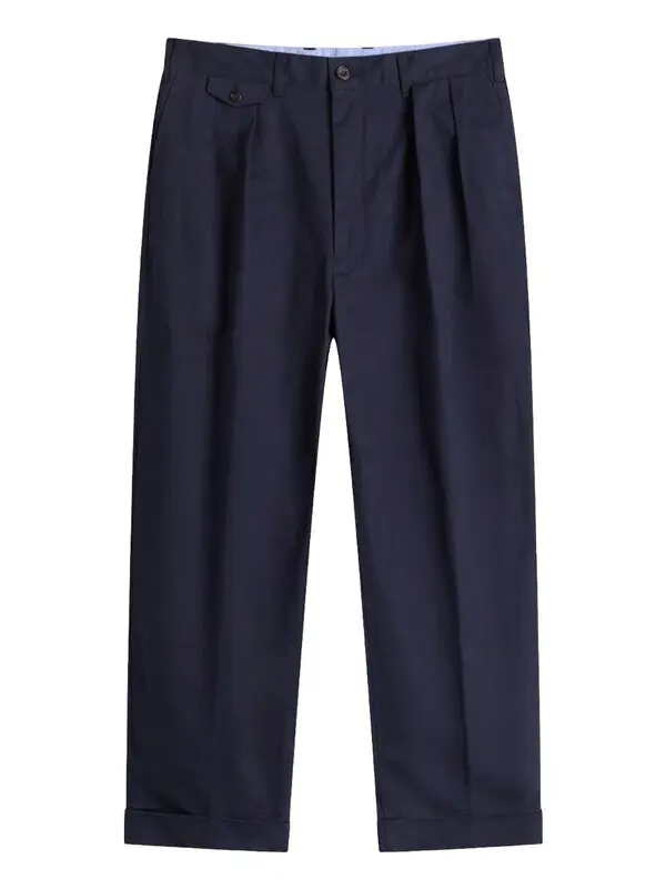 BEAMS 2 Pleat Chino - Navy