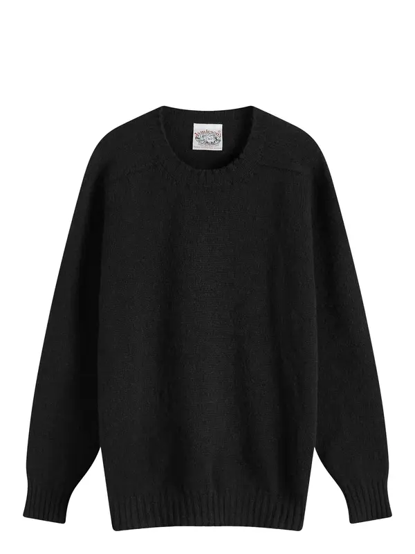 JAMIESON'S OF SHETLAND Crew Knit Pullover - Black