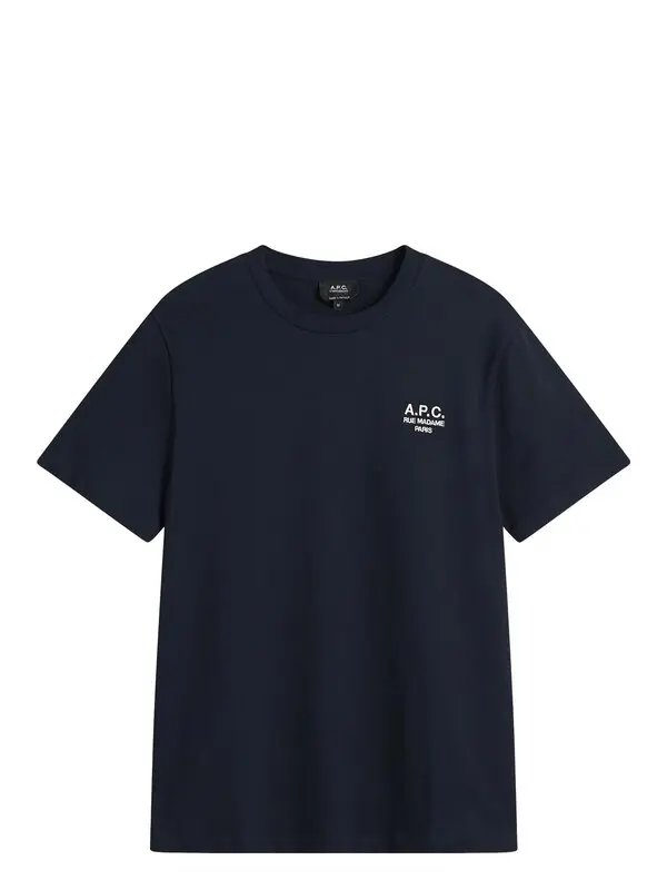 A.p.c. Rue Madame Logo T-shirt - Dark Navy/ecru