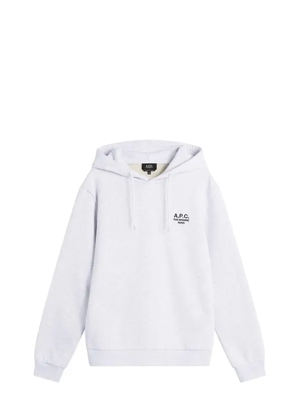 A.p.c. Rue Madame Logo Hoodie - Heather Grey/black