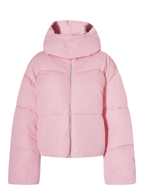 PANGAIA Flwrdwn Recycled Nylon Cropped Puffer Jacket - Magnolia Pink