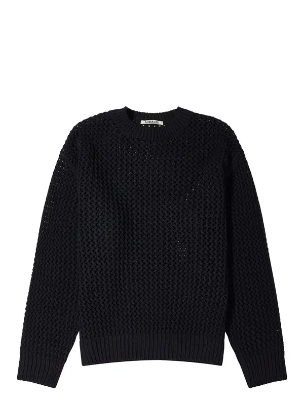 Auralee Mesh Knit Jumper - Dark Navy