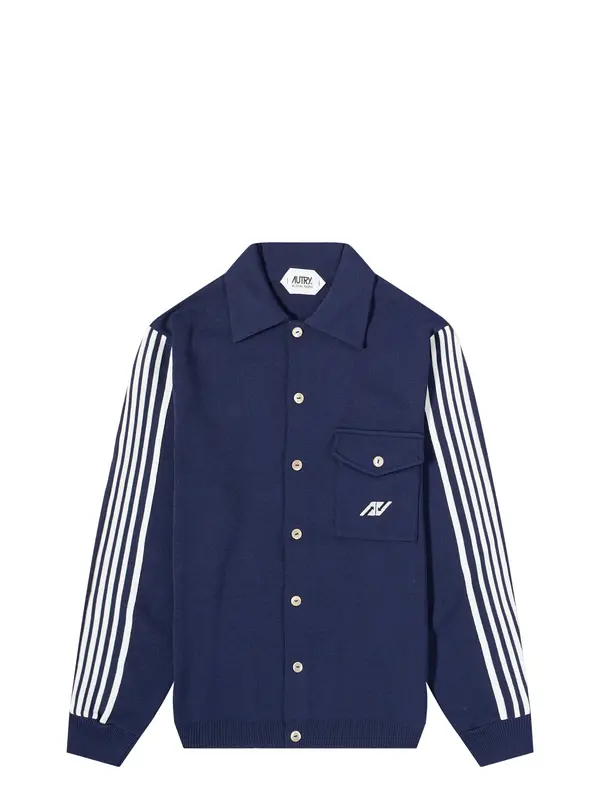 AUTRY Knitted Sporty Track Jacket - Navy