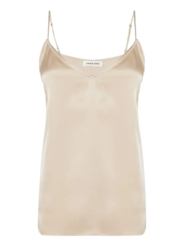 ANINE BING Gwyneth Silk Camisole - Champagne