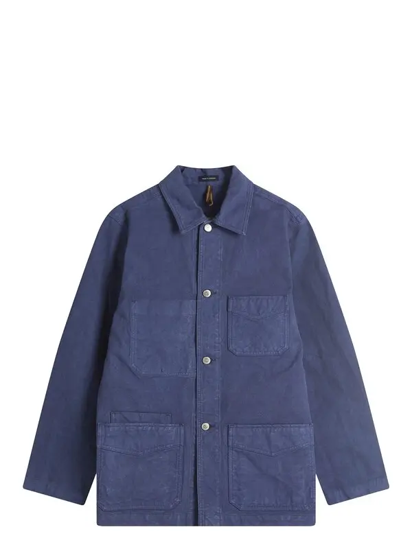 DRAKE'S Canvas Chore Jacket - Navy