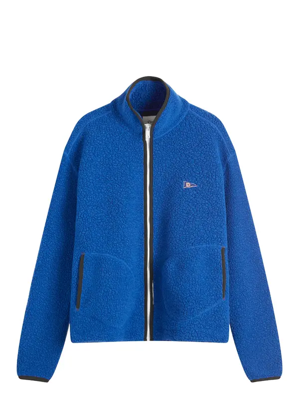 DRAKE'S Boucle Wool Zip Fleece Jacket - Blue