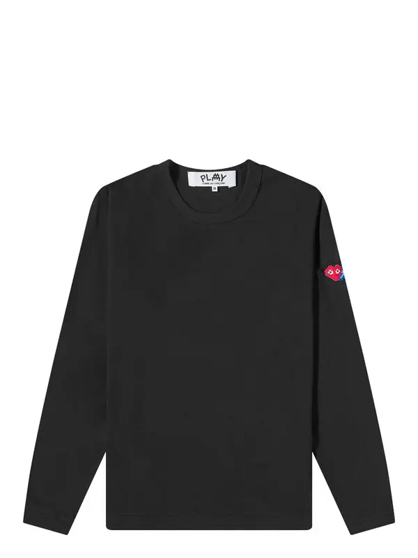 Play Comme Des Garcon Long Sleeve Invader T-shirt - Black