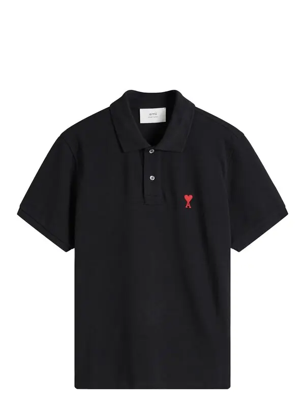 Ami A Heart Polo Shirt - Black