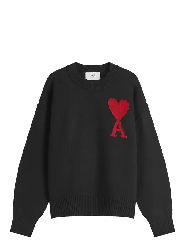 Ami Adc Crew Knit Sweater - Black