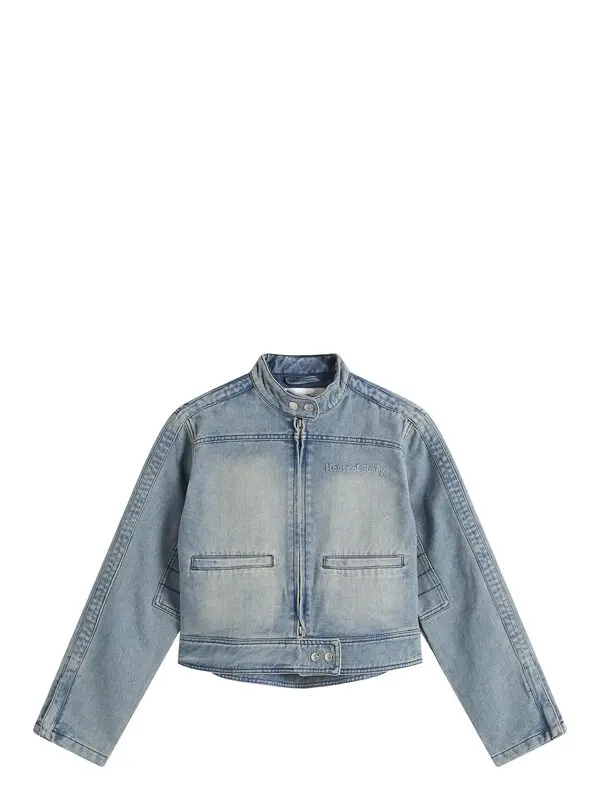 HOUSE OF SUNNY Take A Trip Mini Racer Jacket - Sky Blue