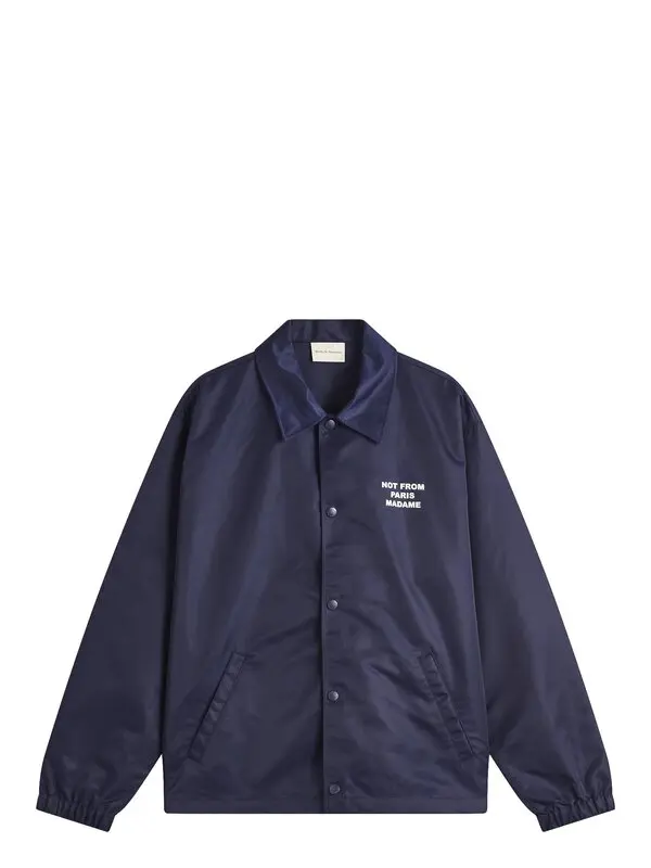Drole De Monsieur Slogan Coach Jacket - Navy