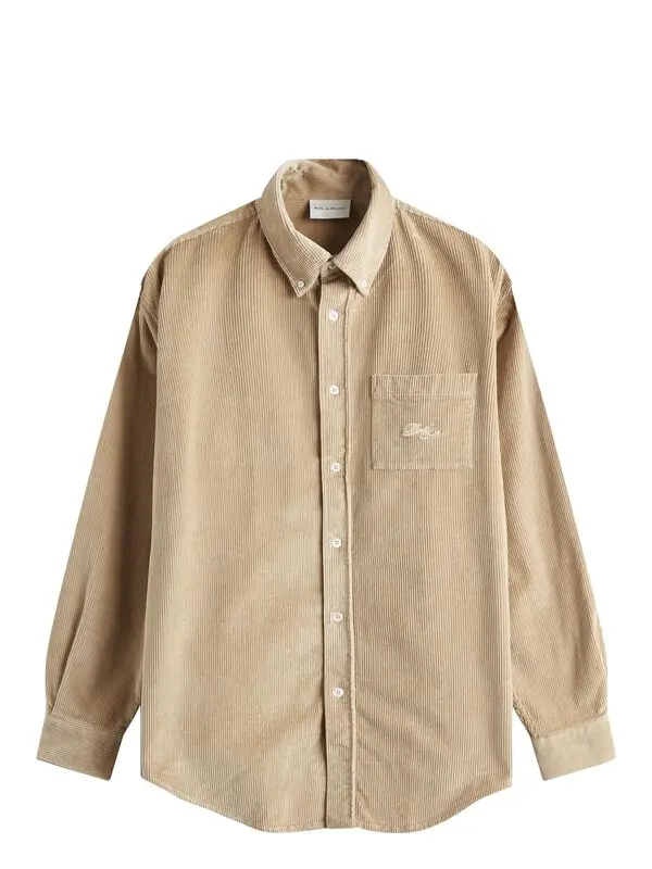 Drole De Monsieur Logo Corduroy Shirt - Beige