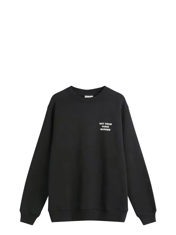 Drole De Monsieur Not From Paris Madame Crew Sweat - Black