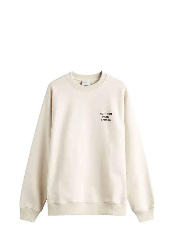 Drole De Monsieur Not From Paris Madame Crew Sweatshirt - Mastic
