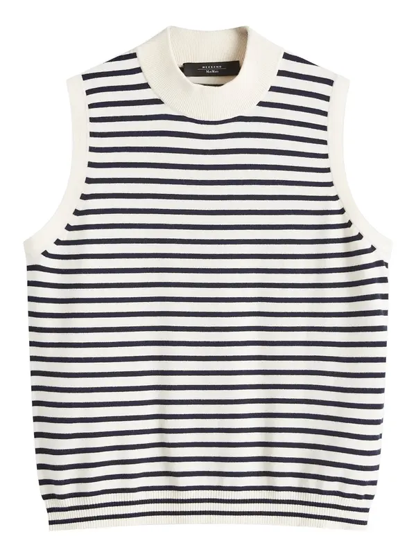 WEEKEND BY MAX MARA Striped Crew Neck Sweater - Navy