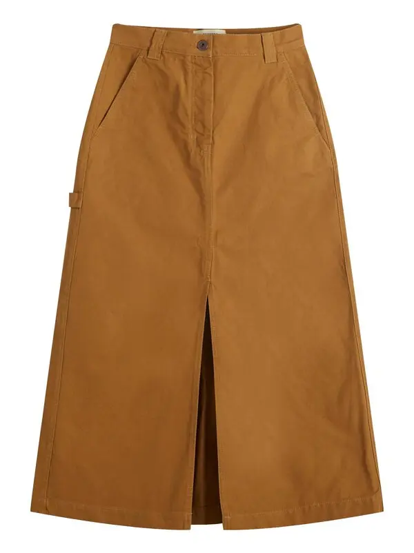 WEEKEND BY MAX MARA Longline Cotton Canvas Skirt - Earth