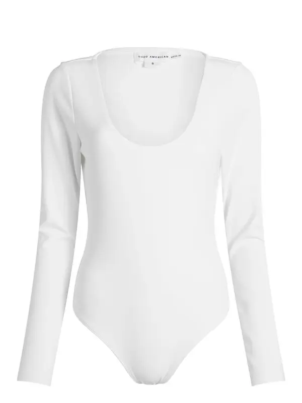 Good American Scuba Scoop Neck Bodysuit - White