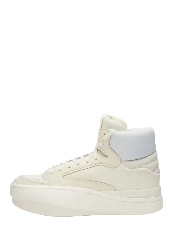 Y3 Lux Bball High Top Sneakers - Off White/cream White/white Tint