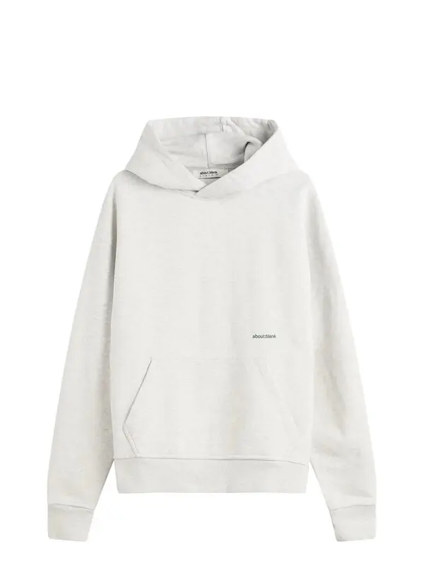 ABOUT:BLANK Oversized Box Logo Hoodie - Grey Marl/epsom Green