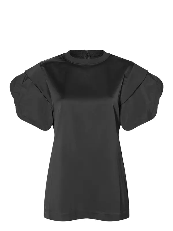 Toga Stretch Satin Top - Black