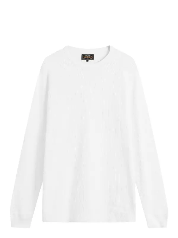 BEAMS Long Sleeve Thermal T-shirt - White