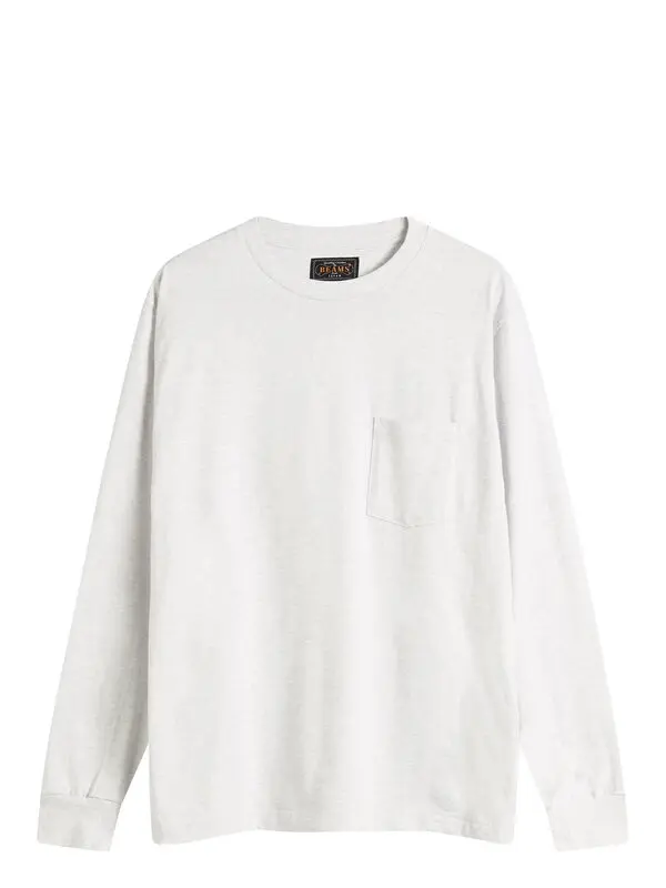 BEAMS Long Sleeve Pocket T-shirt - Ash
