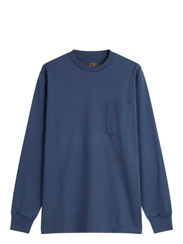 BEAMS Long Sleeve Pocket T-shirt - Navy