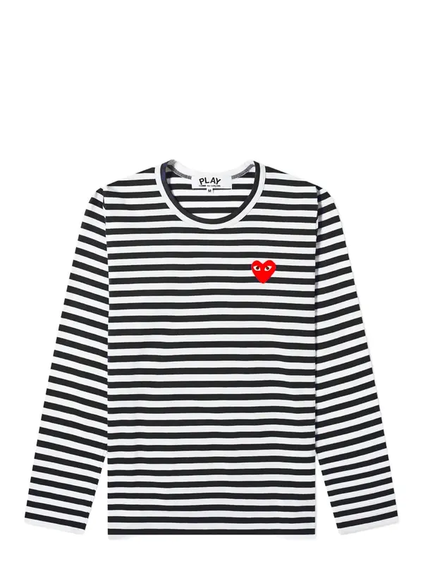 Play Comme Des Garcon Long Sleeve Striped T-shirt - Black/white