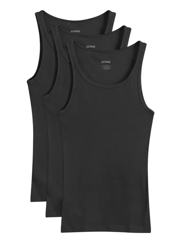 SKIMS Cotton Rib Tank 3-pack - Onyx