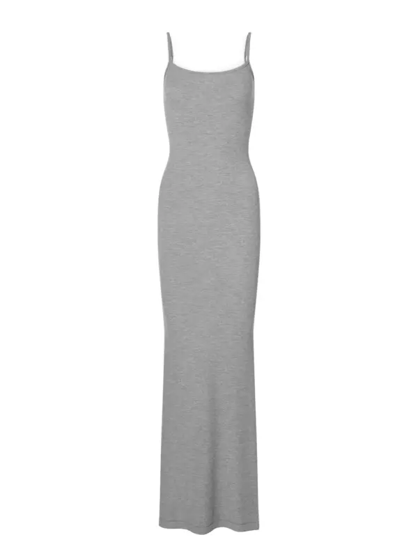 SKIMS Soft Lounge Long Slip Dress - Heather Grey