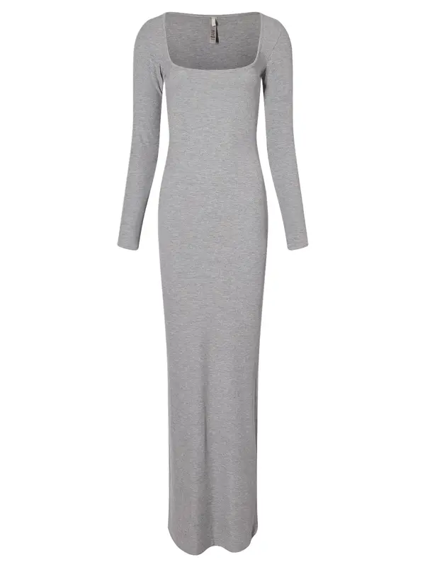 SKIMS Soft Lounge Long Sleeve Dress - Heather Grey