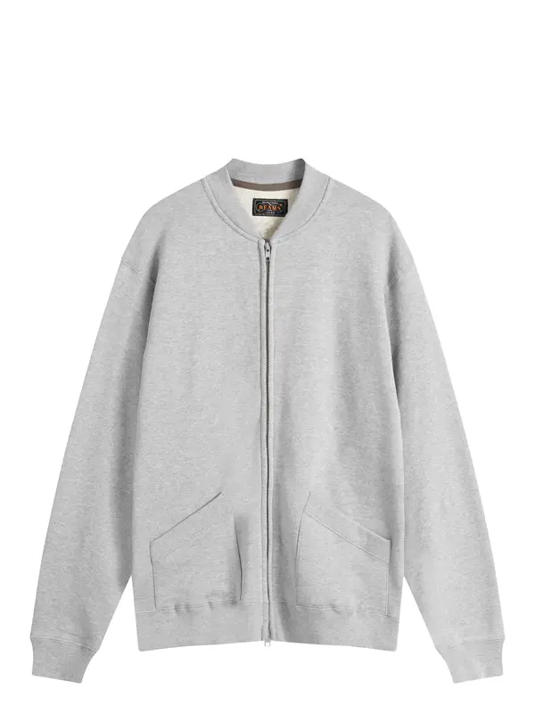 BEAMS Jersey Zip Bomber Jacket - Grey
